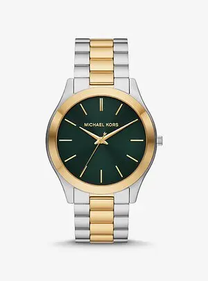 Michael Kors Oversized Slim Runway Two-tone Watch In By - Silver