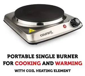 COURANT 1000w Portable Single Electric Burner, Tainless