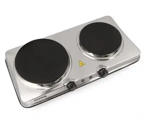 COURANT 1700 Watts Electric Double Burner, Stai Nless Steel - Silver
