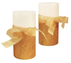 LUMABASE 2ct Bow & Berry Battery-operated Wax L D Candles - One-color