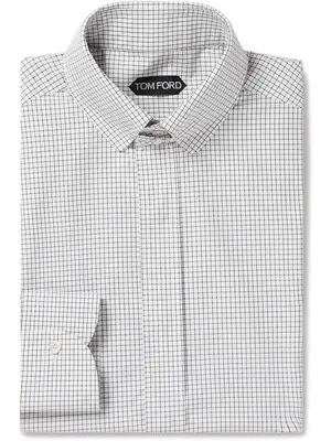 TOM FORD Slim-fit Checked Cotton-poplin Shirt
