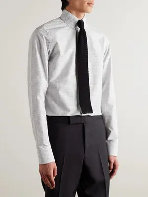 TOM FORD Slim-fit Checked Cotton-poplin Shirt