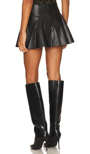 WeWoreWhat Faux Leather Buckle Mini Skort