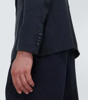 Giorgio Armani Pinstripe Blazer - Black