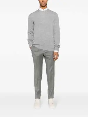 Incotex Mélange Tapered-leg Trousers - Grey