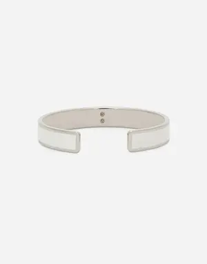 Dolce & Gabbana Enameled Bangle With Logo - White