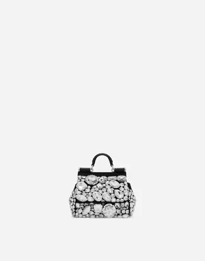 Dolce & Gabbana Mini Sicily Handbag With Gemstone Embellishment