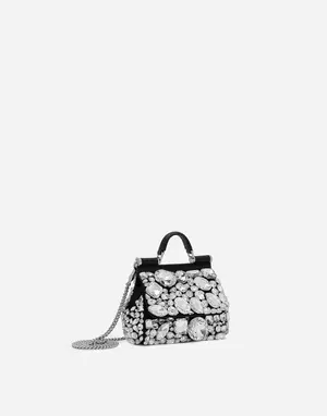 Dolce & Gabbana Mini Sicily Handbag With Gemstone Embellishment
