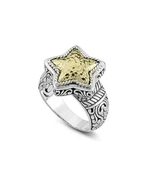 SAMUEL B. Samuel B. 18K & Silver Hammered Star Ring - Nocolor
