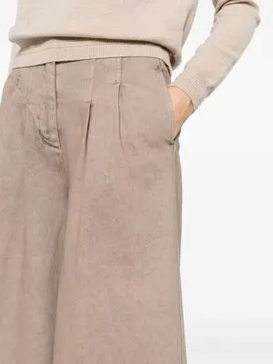 Peserico Wide-leg Pleated Jeans