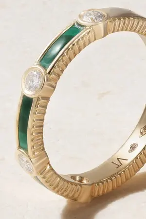 VILTIER Rayon 18-karat Malachite And Diamond Ring