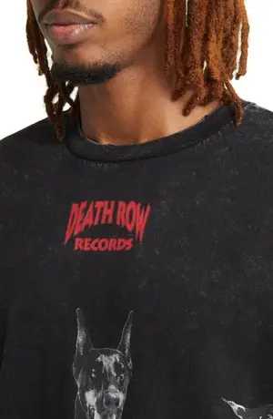 DEATH ROW RECORDS Doberman Cotton Graphic T-shirt