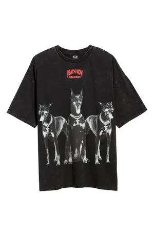 DEATH ROW RECORDS Doberman Cotton Graphic T-shirt