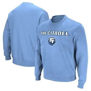 COLOSSEUM Citadel Bulldogs Arch & Logo Pullover Sweatshirt - Light Blue