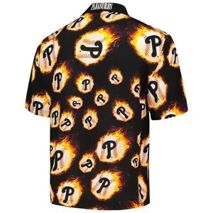 PLEASURES Philadelphia Phillies Flame Fireball Button-up Shirt