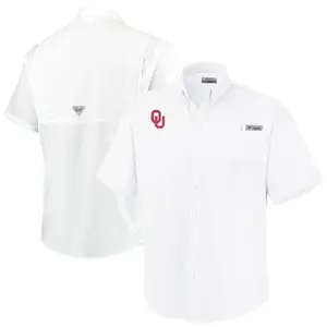 Columbia Oklahoma Sooners Big & Tall Collegiate Tamiami Button-down Shirt - White