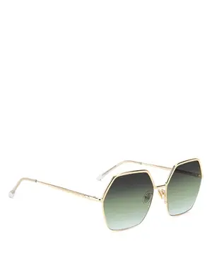 Isabel Marant Octagon Sunglasses, 59mm - Rose Gold/green Gradient