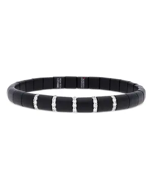 Roberto Demeglio 18k White Gold And Ceramic Diamond Bracelet - Black/white