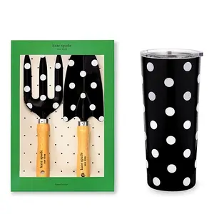 Kate Spade New York Picture Dot Garden Trident, Trowel And Tumbler - Black