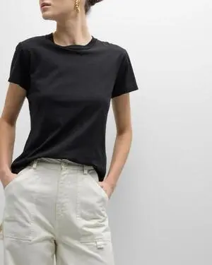 NILI LOTAN Mariela Crewneck T-shirt - Black