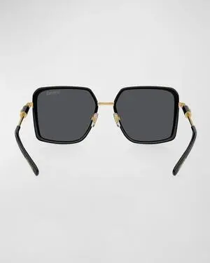 Versace Tubular Steel Square Sunglasses