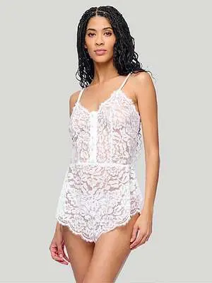 Victoria's Secret Cosabella Magnolia Lace Romper - White,ivory