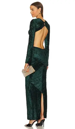 Velvet Draped Maxi Dresses