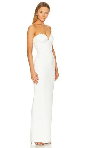 Retrofete Luna Strapless Gown - White