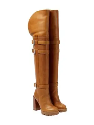 CHRISTIAN LOUBOUTIN Brodeback Lug Over-the-knee Boots