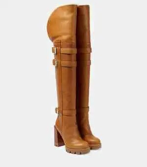 CHRISTIAN LOUBOUTIN Brodeback Lug Over-the-knee Boots