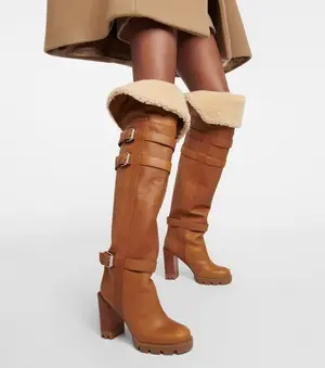 CHRISTIAN LOUBOUTIN Brodeback Lug Over-the-knee Boots