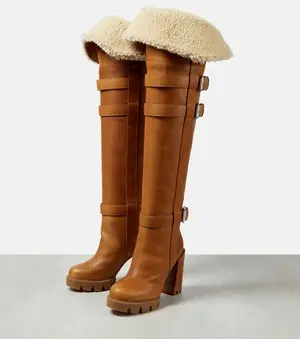 CHRISTIAN LOUBOUTIN Brodeback Lug Over-the-knee Boots