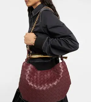 Bottega Veneta Sardine Chain Intrecciato Leather Tote - Red