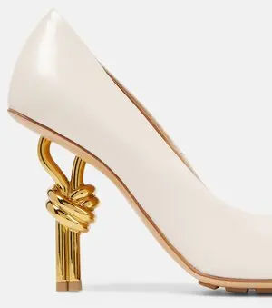 Bottega Veneta Knot Leather Pumps - White
