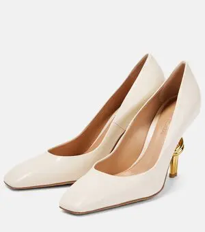 Bottega Veneta Knot Leather Pumps - White