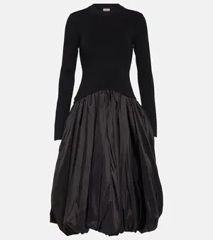 Simkhai Simkhai Kenlie Taffeta-Trimmed Midi Dress Black