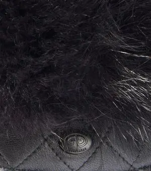 Goldbergh Hill Faux Shearling And Leather Mittens - Black