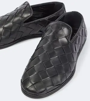 Bottega Veneta Sunday Leather Slippers - Black
