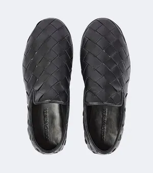 Bottega Veneta Sunday Leather Slippers - Black