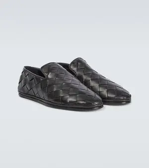 Bottega Veneta Sunday Leather Slippers - Black