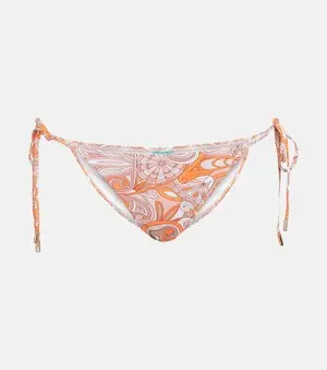 Melissa Odabash Miami Printed Low-rise Bikini Bottoms - Orange