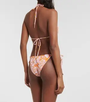 Melissa Odabash Miami Printed Low-rise Bikini Bottoms - Orange