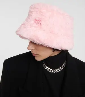 Ruslan Baginskiy Faux Fur Bucket Hat - Pink