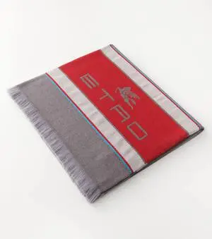 Etro Embroidered Wool And Cashmere Throw
