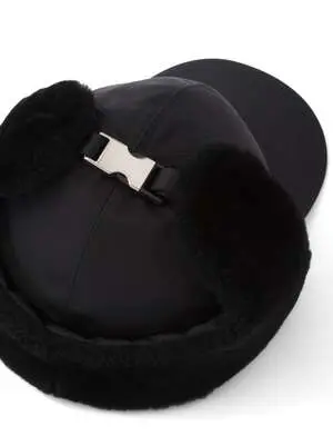 Prada Re-nylon Shearling-trim Hat