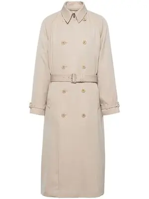 Prada Double-breasted Wool Trench Coat