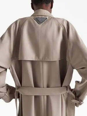 Prada Double-breasted Wool Trench Coat