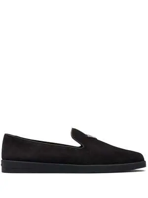 Prada Logo-plaque Suede Loafers