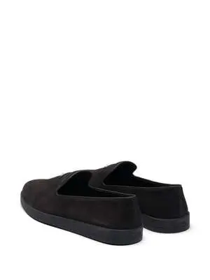 Prada Logo-plaque Suede Loafers