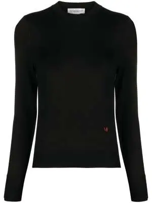 Victoria Beckham Logo-embroidered Merino Wool Jumper